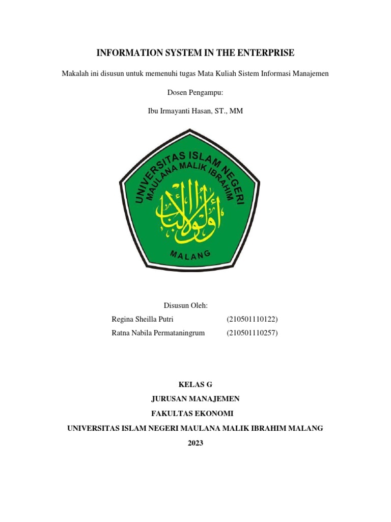 Makalah Sim Kel 2 - Information System in The Enterprise | PDF