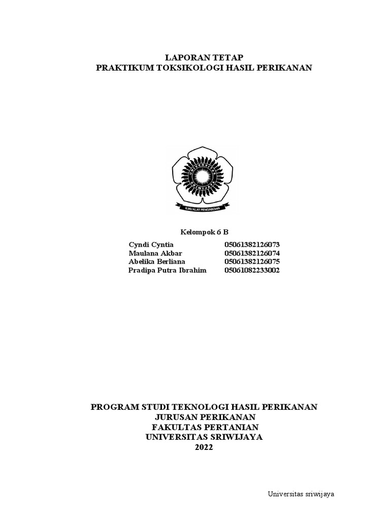Laporan Praktikum Toksikologi | PDF | Bisnis | Teknologi & Rekayasa