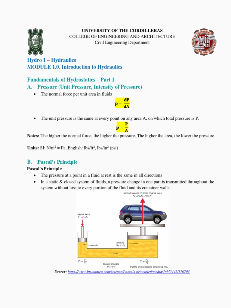 Fundamentals of Hydrostatics Overview | PDF | Pressure | Pressure ...