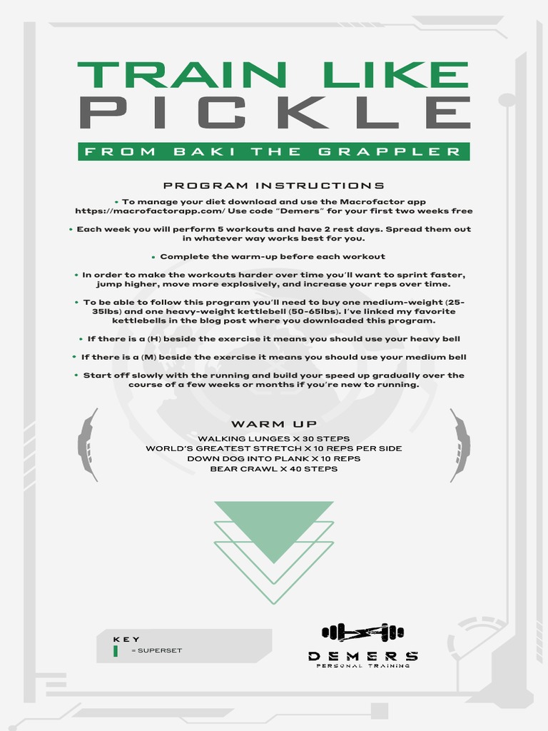Pickle Workout Program PDF | PDF | Kettlebell | Sports Science