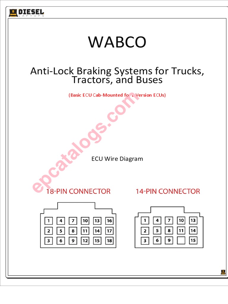 WABCO Truck ABS ECU Wire Diagram | PDF | Anti Lock Braking System ...