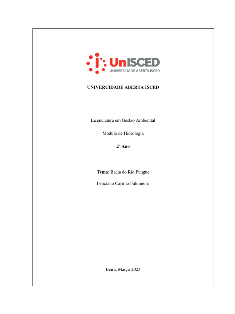 Bacia Do Rio Pungue | PDF | Enchente | Erosão