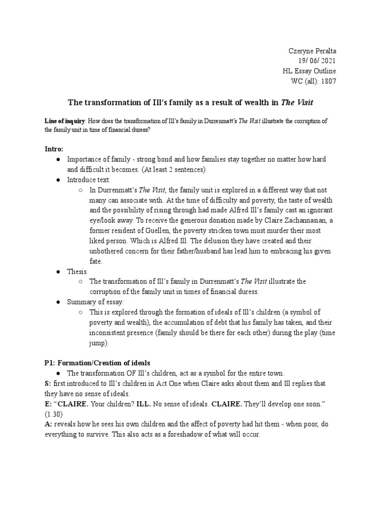 HL Essay Outline | PDF