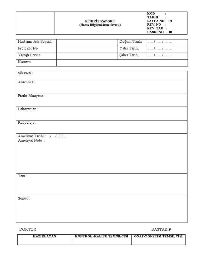 Epikriz Raporu | PDF