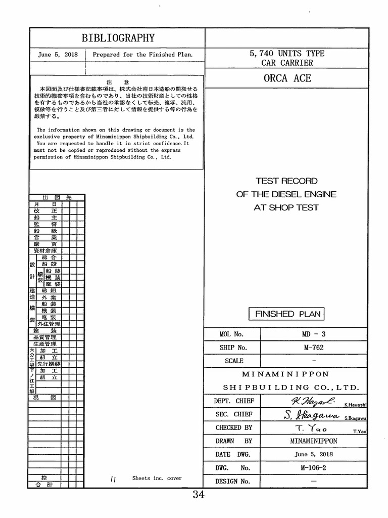 34 MD 3 Test Record of The Diesel Generator Engine at Shop Test | PDF