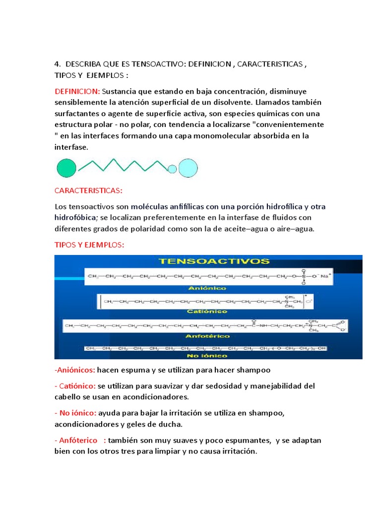Tensoactivos: Definición y Tipos | PDF | Estudios de idiomas extranjeros