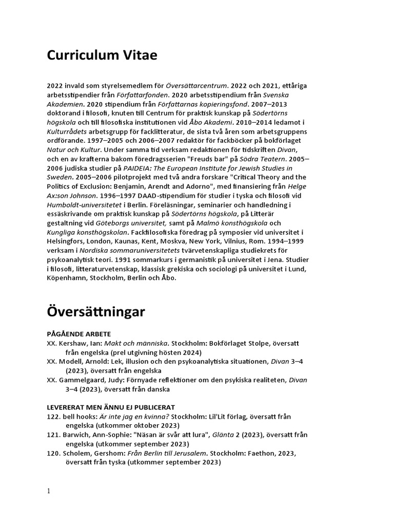 Curriculum Vitae | PDF