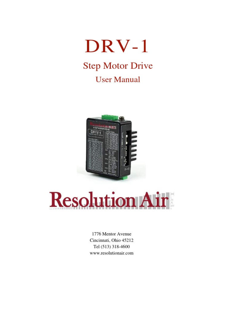 DRV-1 Step Motor Drive User Manual | PDF | Power Supply | Electric Motor