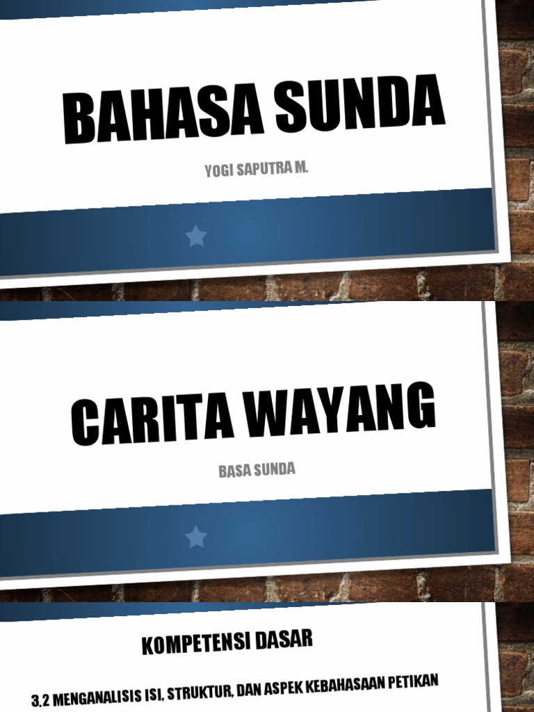 Bahasa Sunda MATERI CARITA WAYANG | PDF
