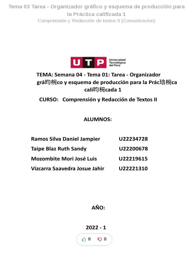 Tema 03 Tarea Organizador Grafico y Esquema de Produccion para La Practica Calificada 1 Compress ...