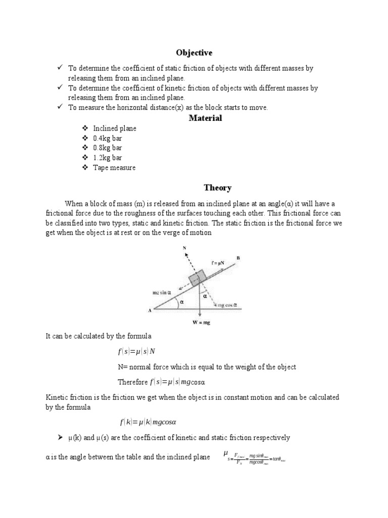 Physics Lab Report | PDF | Friction | Physics Physics Lab Report | PDF | Friction | Physics
