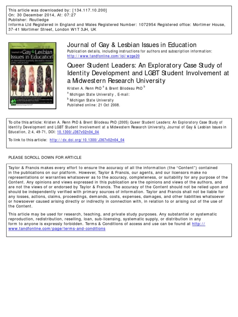 Queer Student Leadership Study | PDF | Homosexuality | Identity (Social ...