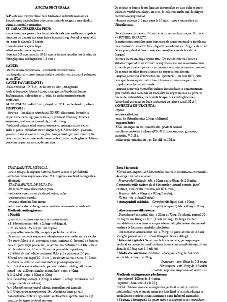 Angina Pectorala | PDF