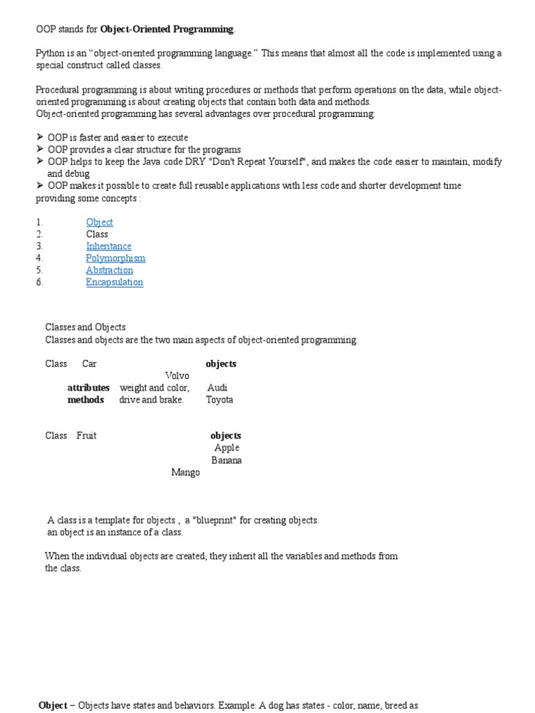 Oops In Python Pdf Inheritance Object Oriented Programming