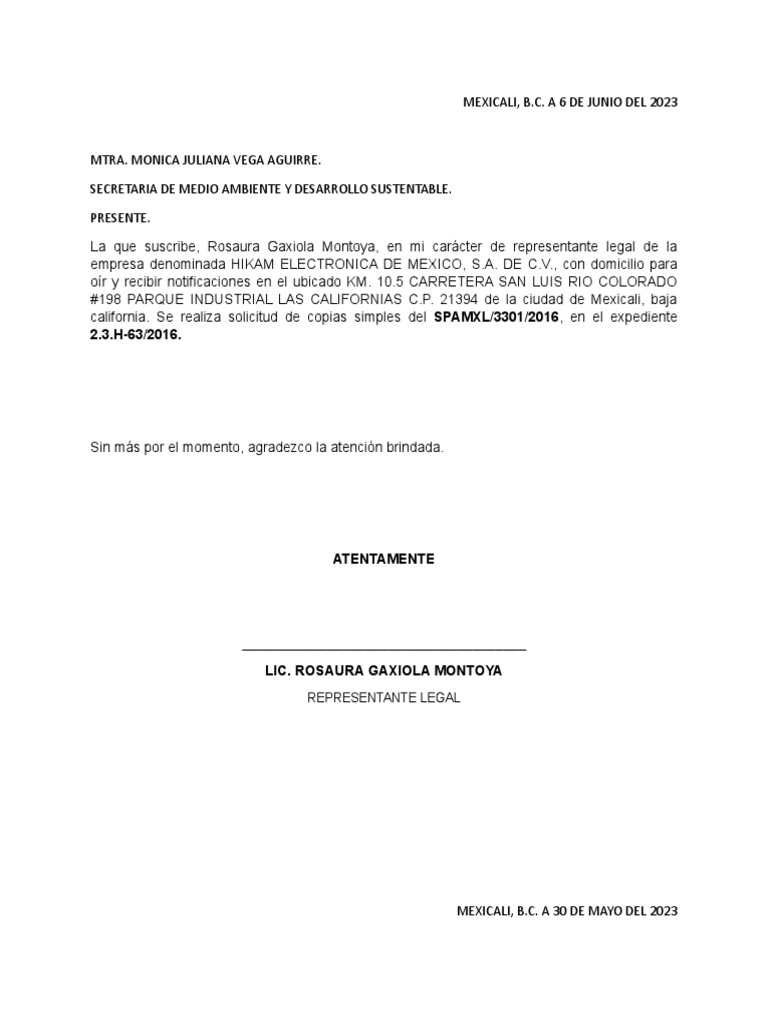 Solicitud de Copias Simples | PDF