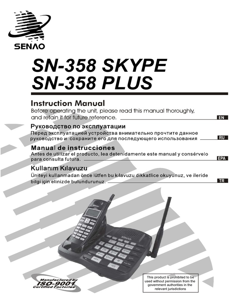 SN-358 Plus y Skype User Manual | PDF | Telephone | Ac Power Plugs And ...