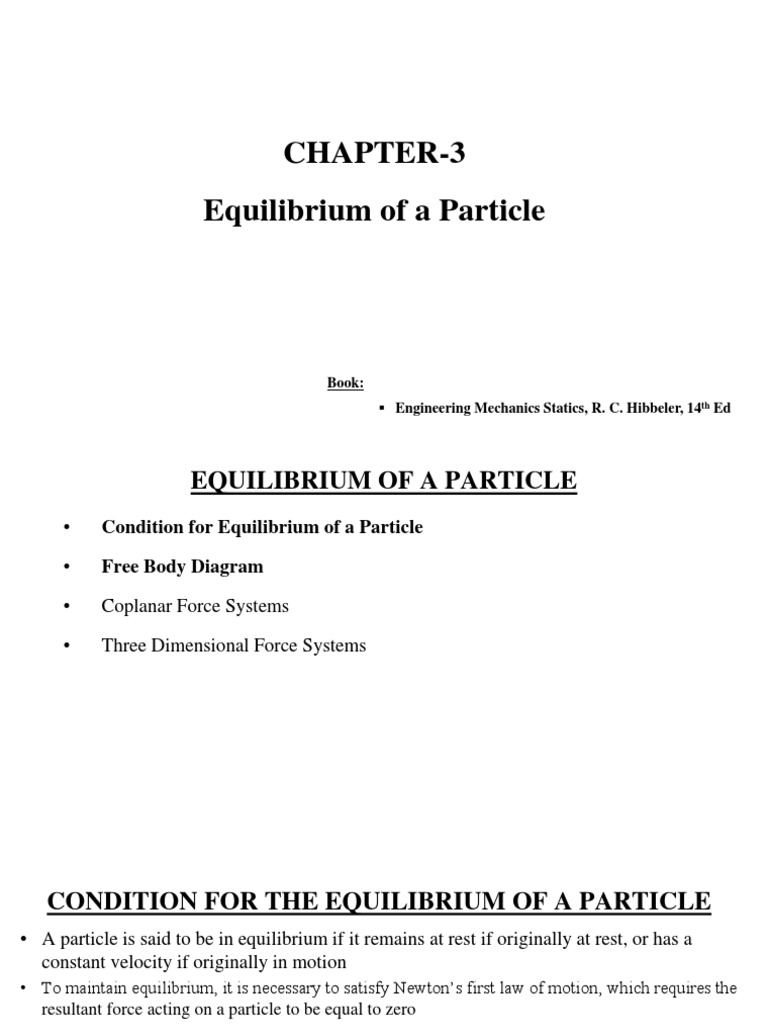Chapter 3 Equilibrium of A Particle | PDF | Force | Euclidean Vector Chapter 3 Equilibrium of A Particle | PDF | Force | Euclidean Vector