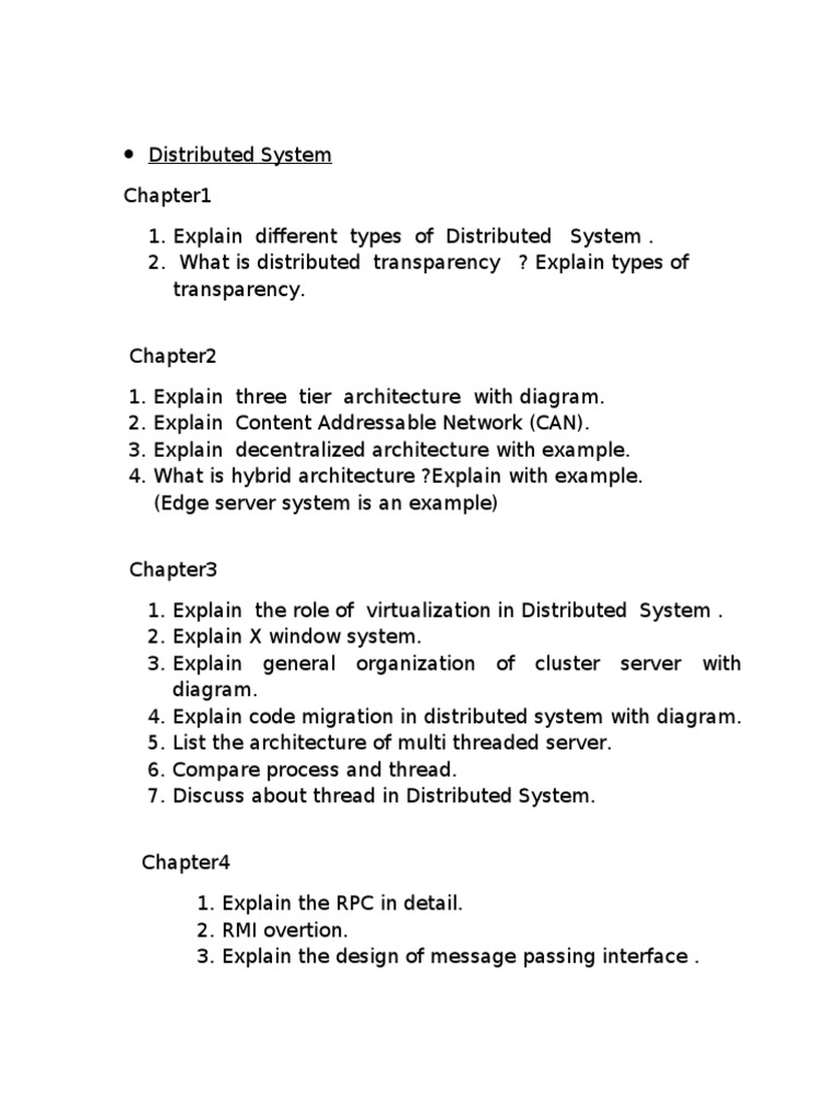 Distributed System Imp Question Sets | PDF