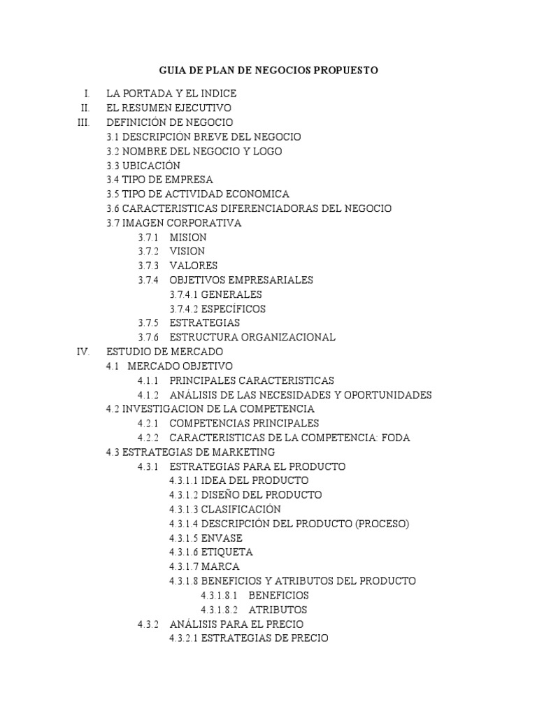 Guia Plan de Negocio | Descargar gratis PDF | Presupuesto | Producto ...
