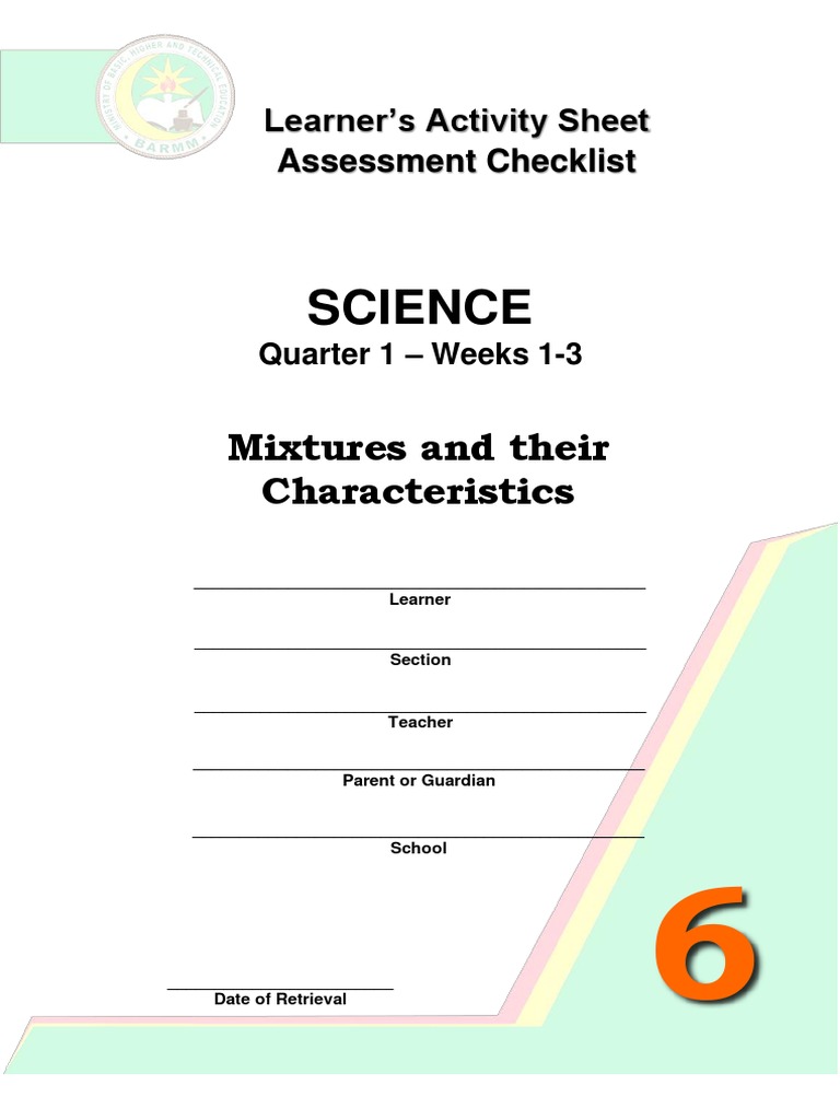 Science Grade 6 - q1 Week 1-3 | PDF | Mixture | Homogeneity And ...