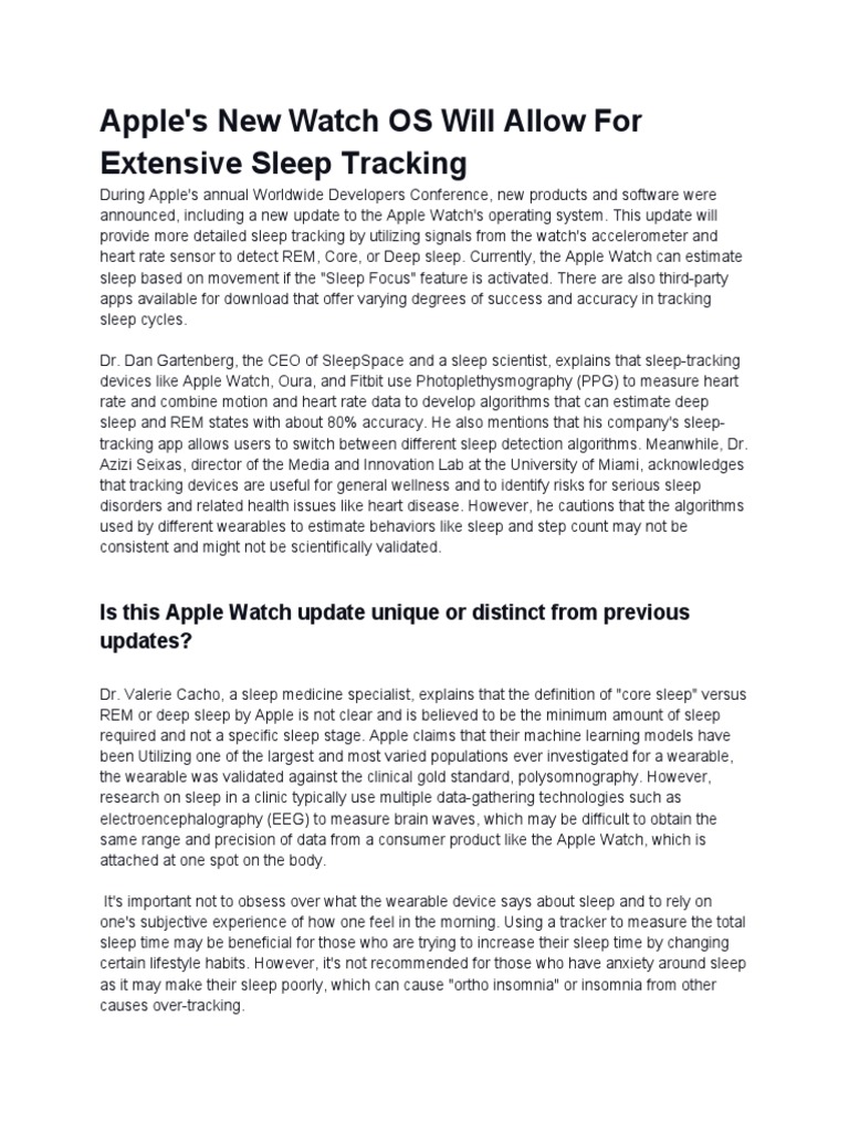 A Report That Apple - S Latest Watch OS Guarantees Advanced Monitoring ...