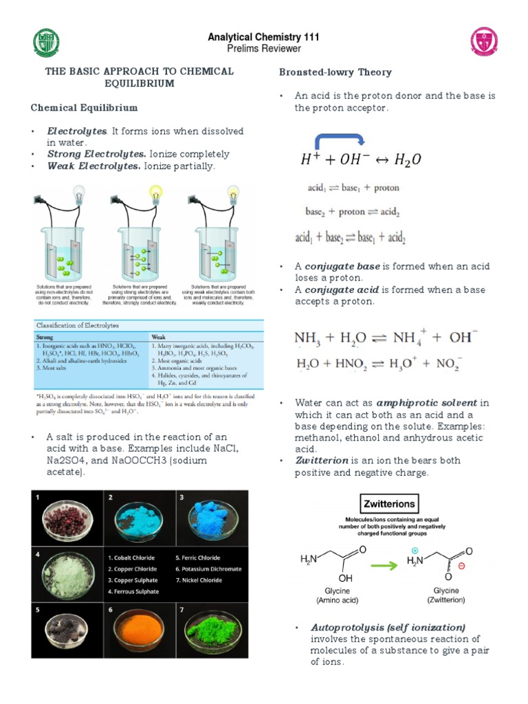 The Basic Approach To Chemical Equilibrium Pdf Acid Chemical