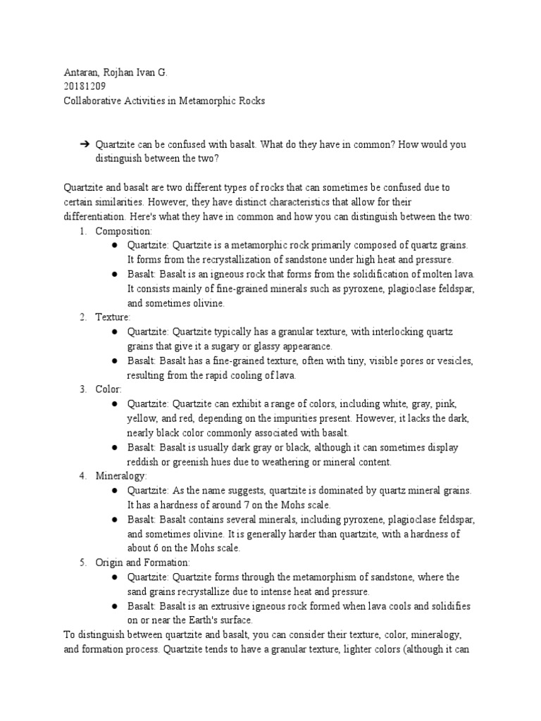 Collaborative Metamorphic Rocks | PDF | Limestone | Clastic Rock