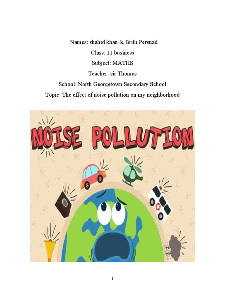 Shahid and Brith Maths Sba | PDF | Pollution | Pie Chart