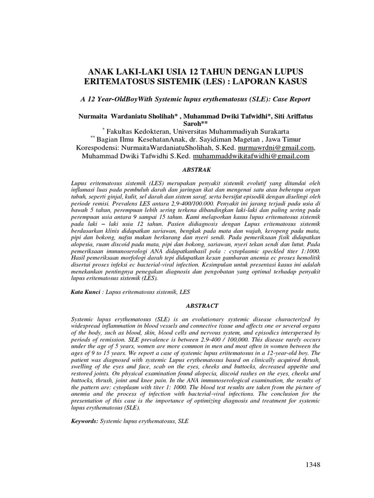Kasus Lupus Eritematosus pada Anak 12 Tahun | PDF | Pengembangan Diri | Kesehatan Holistik