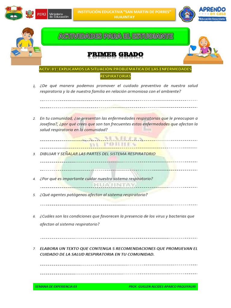 Actividad para El Estudiante | PDF