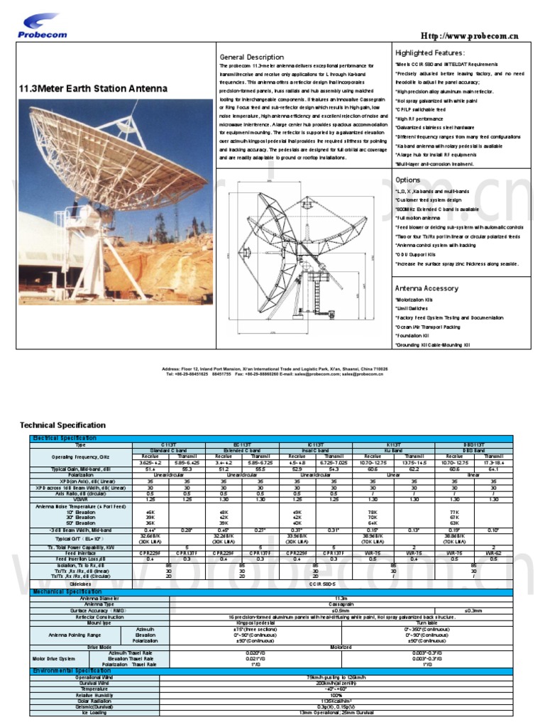 Probecom 11.3M Antenna System Datasheet 2 | Download Free PDF | Antenna ...