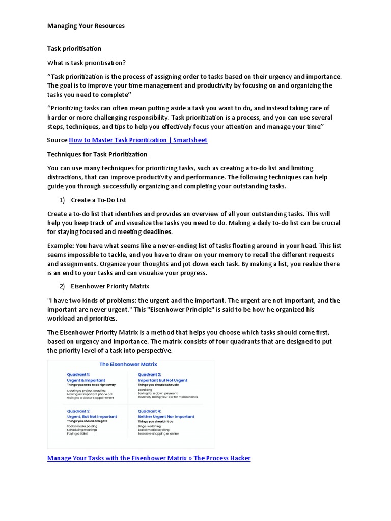 Task Prioritisation | Download Free PDF | Time Management ...
