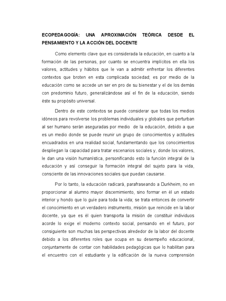 Ensayo 10 Cuartillas | PDF | Sustentabilidad | Aprendizaje