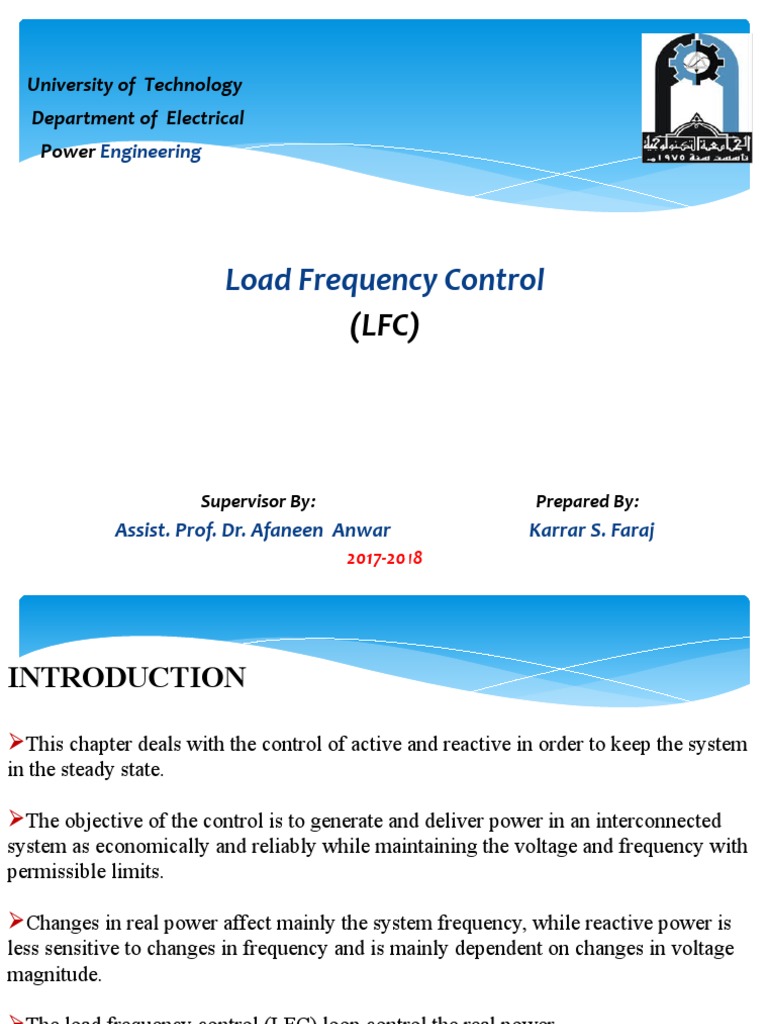 Load Frequency Control LFCPower System Operation Control | PDF | Electric Generator | Turbine
