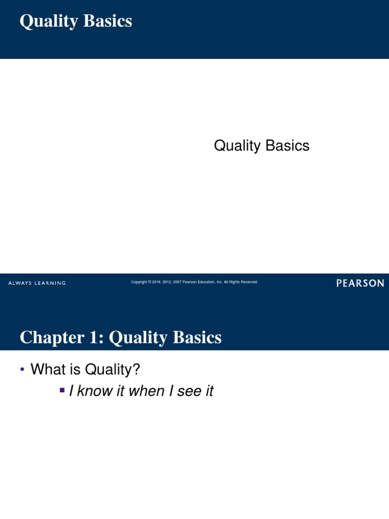 Quality Basics 1 | PDF | Quality Management | Economies