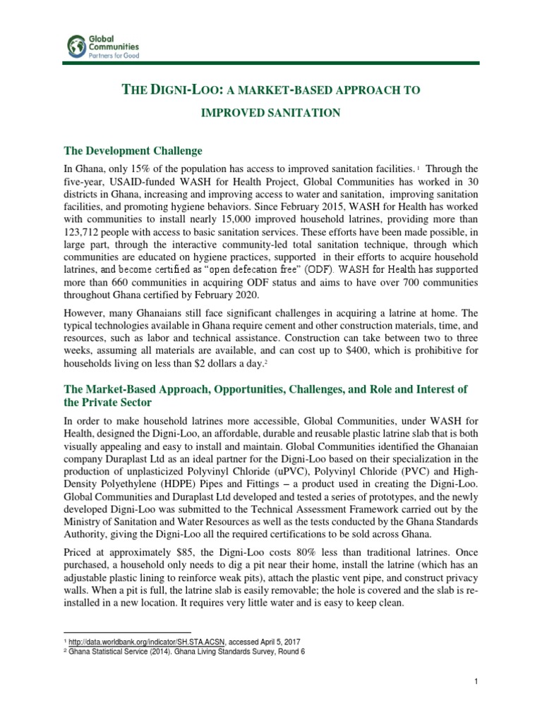 Global Communities PSE Case Study Digni-Loo | PDF | Wash | Sanitation
