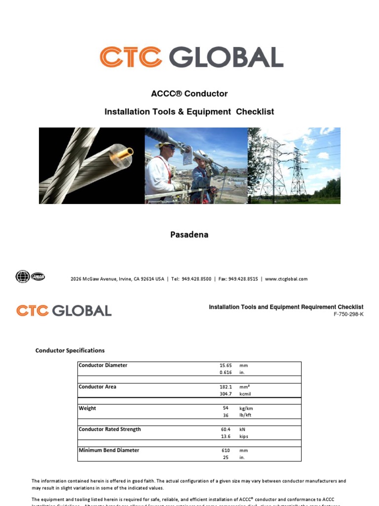 Installation Tools and Equipment - ACCC Pasadena. | PDF | Tools ...