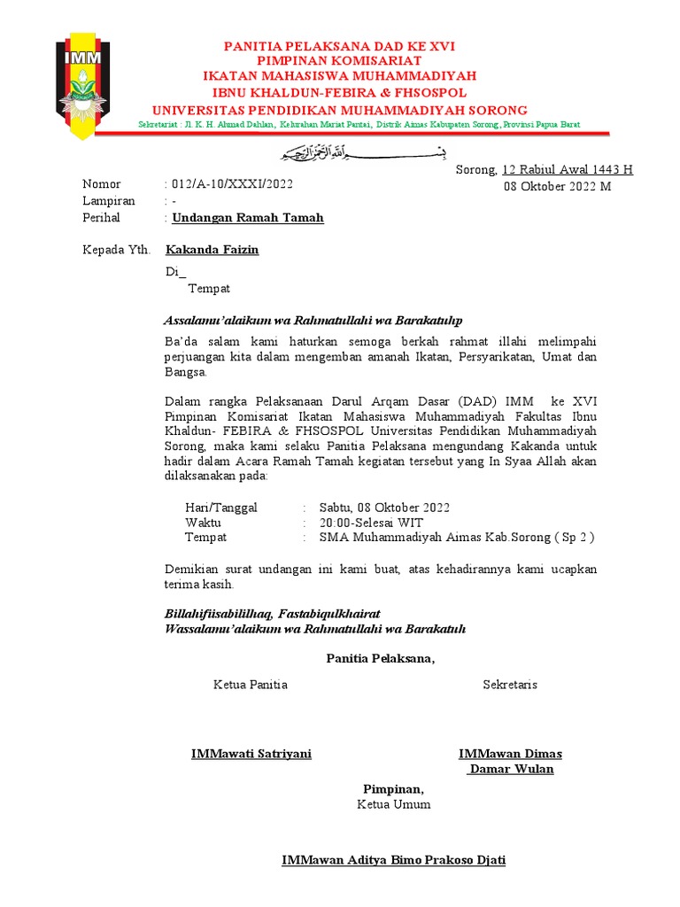 11 (Undangan Ramah Tamah) | PDF