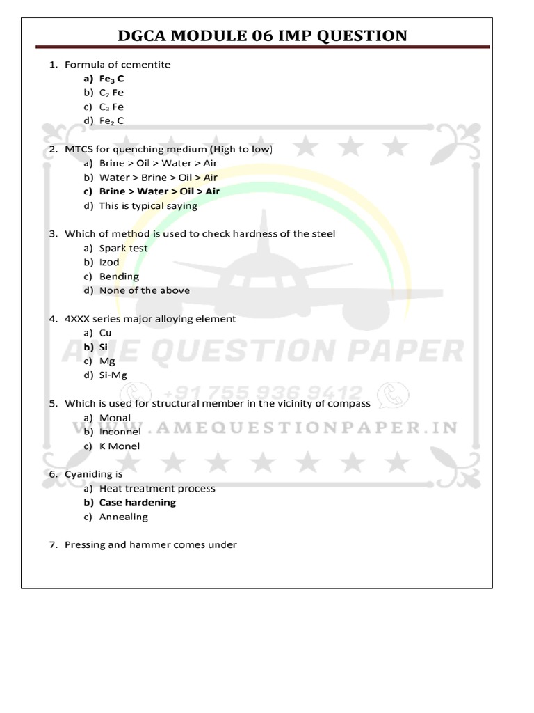 Dgca Module 06 Imp Questions | PDF