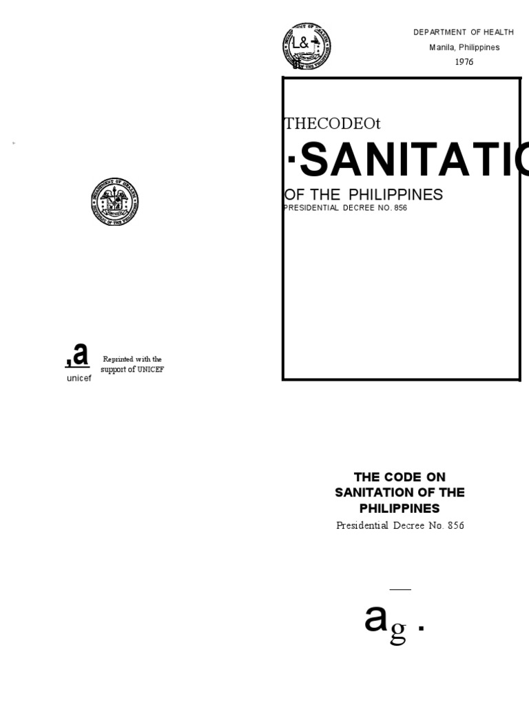 Code of Sanitation | PDF | Hand Washing | Drinking Water