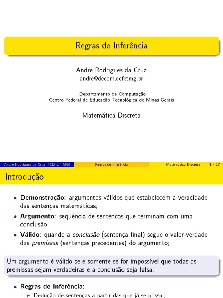 Regras de Inferência em Lógica Proposicional | PDF | Argumento | Inferência