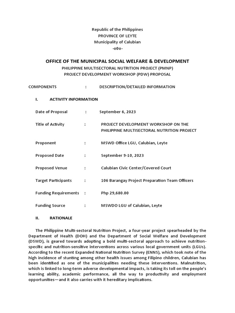 PDW PMNP Proposal | PDF
