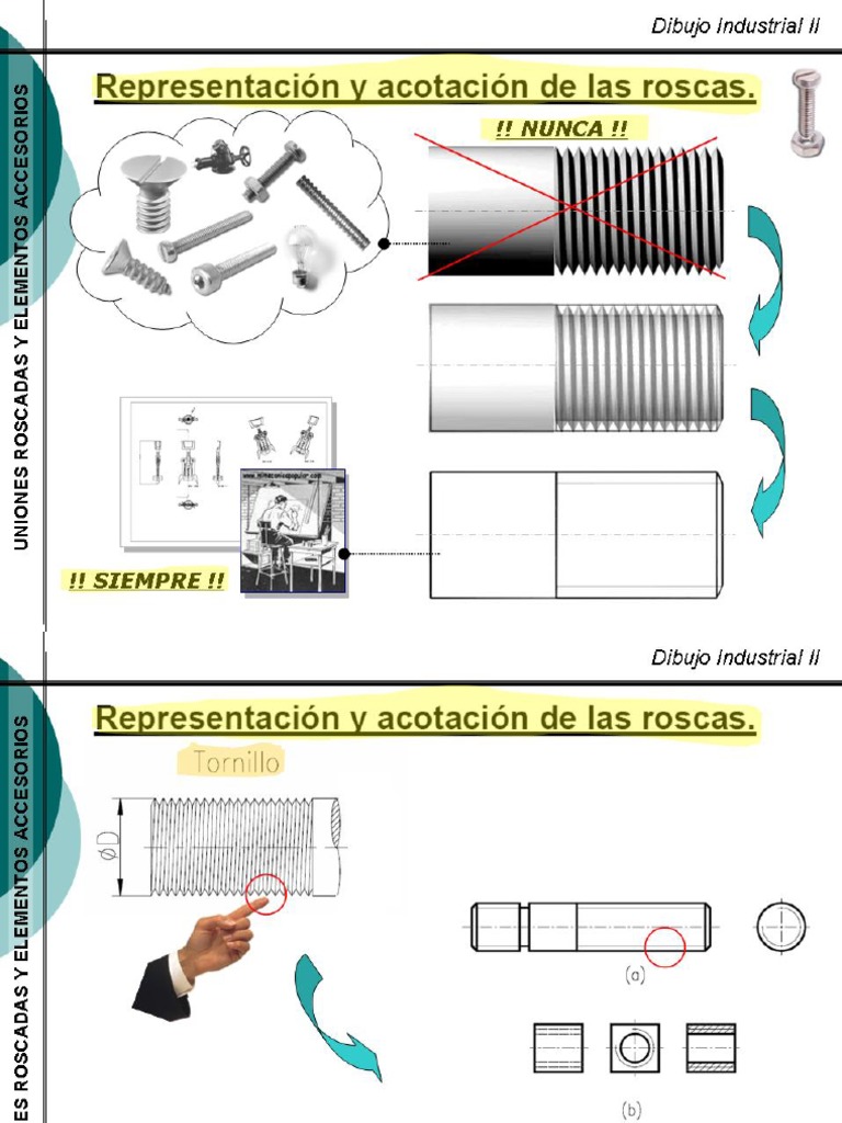 Guía de Roscas Métricas ISO | PDF | Tornillo | Unión