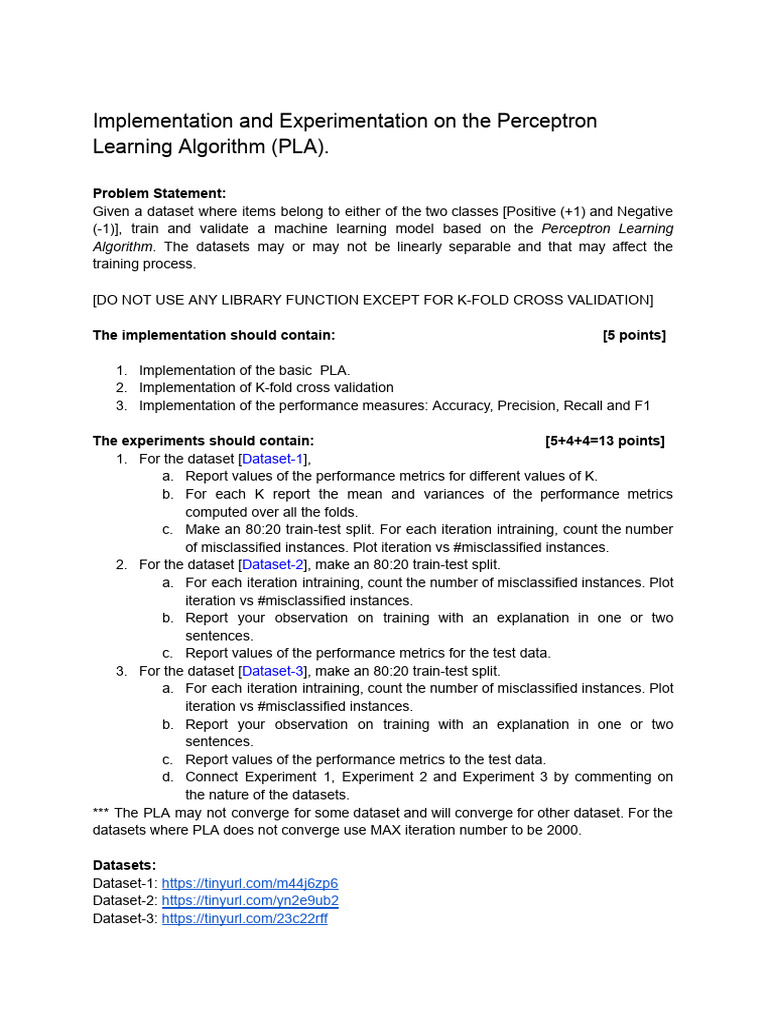 Assignment-1 Problem Statement | Download Free PDF | Machine Learning | Cross Validation ...