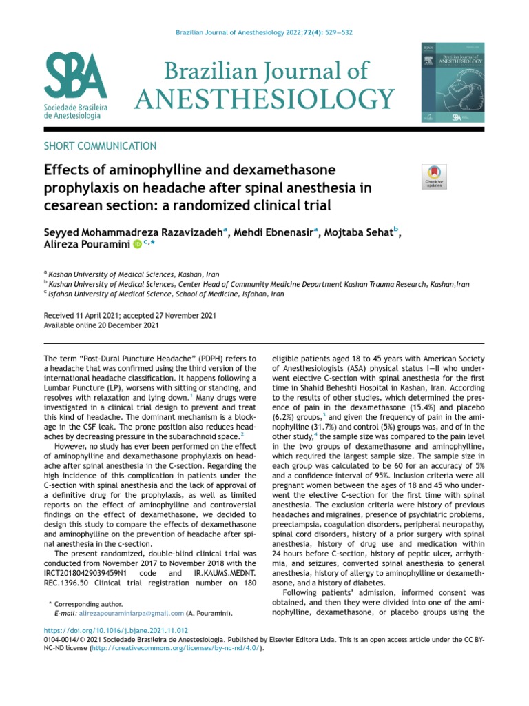effects-of-aminophylline-and-dexamethasone-prophylaxis-on-headache