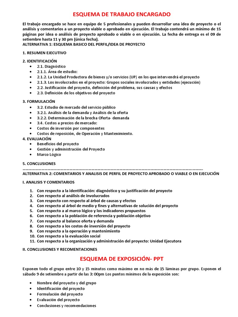 UNSA Esquema Basico Idea de Proyecto - UNSA - Docx. Setiembre-1 | PDF | Economias | Ciencias ...
