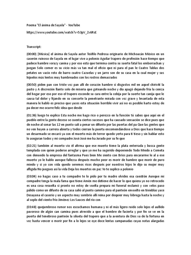 El Ánima de Sayula | PDF