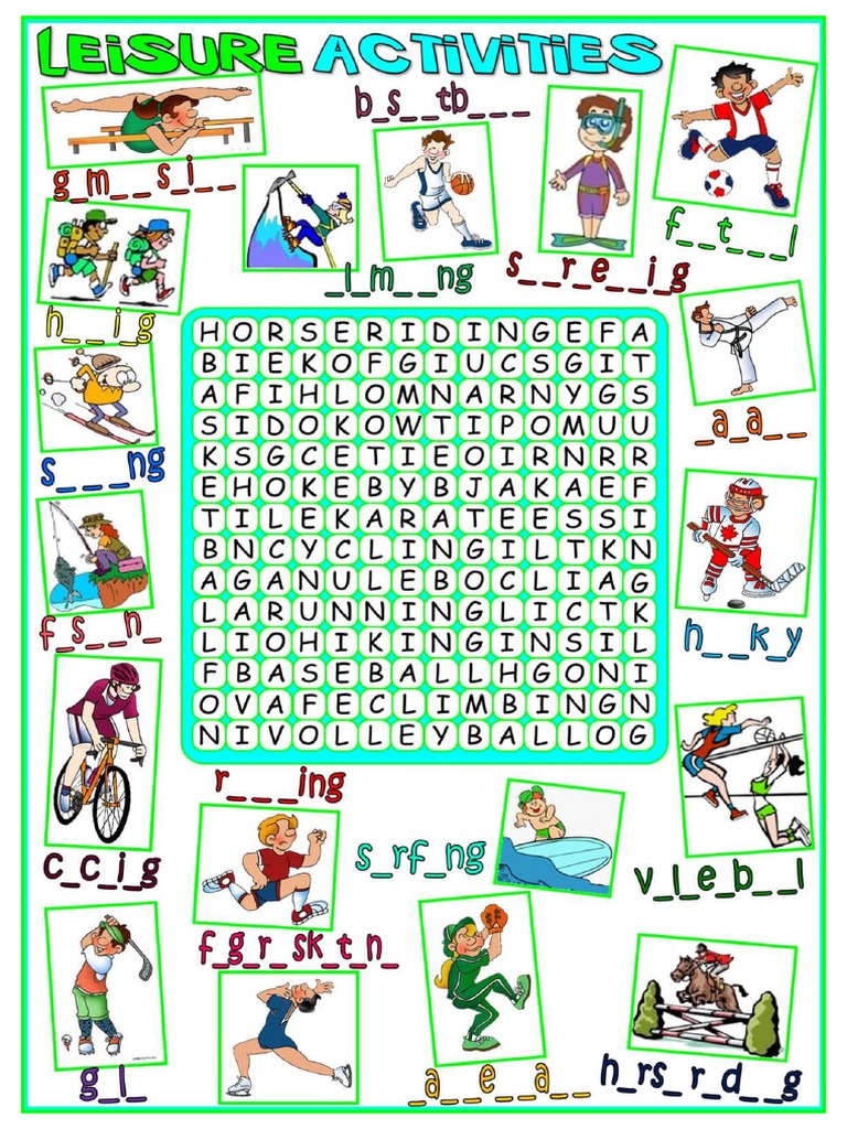 Leisure Activities Crossword | PDF