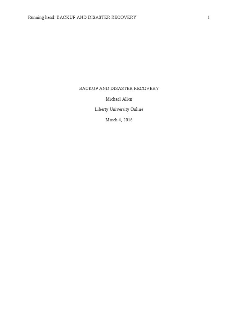 Backup and Disaster Recovery | PDF | Disaster Recovery | Backup Backup and Disaster Recovery | PDF | Disaster Recovery | Backup