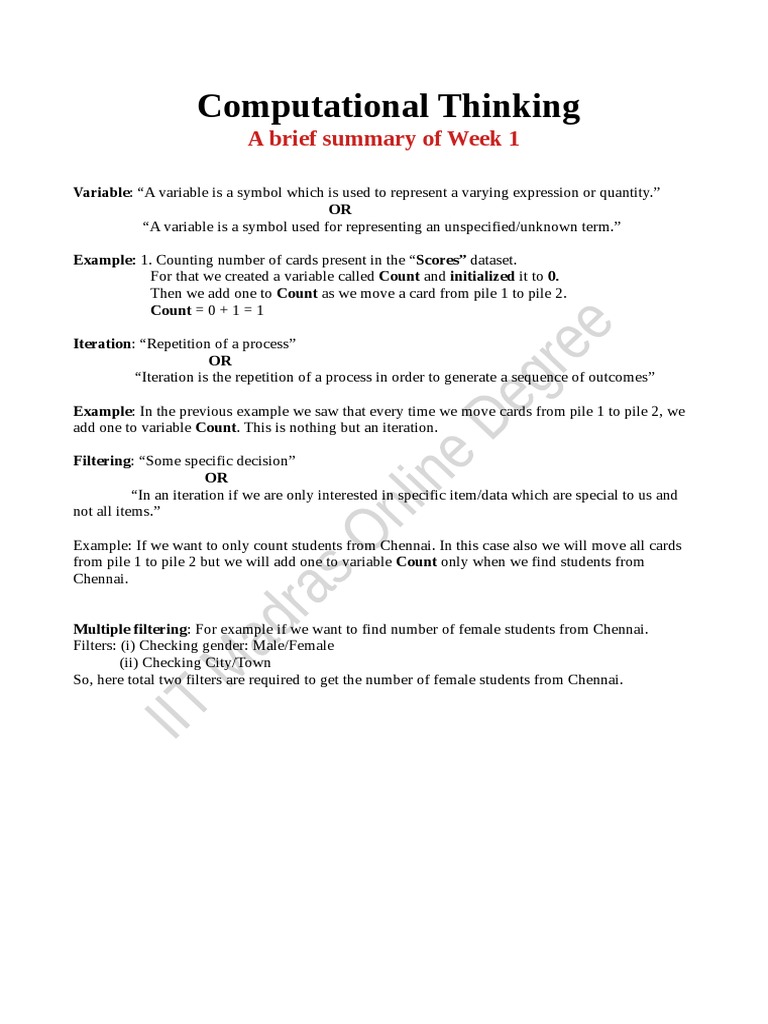 Week 1-3 Summary Merged | PDF | Data Type | Parameter (Computer Programming)
